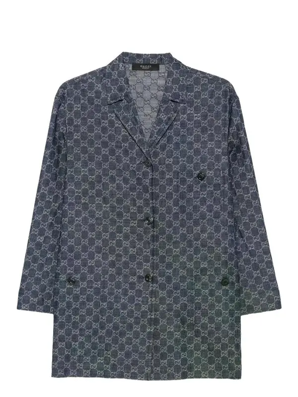 Gucci Gg Supreme Denim Jacket - Blue