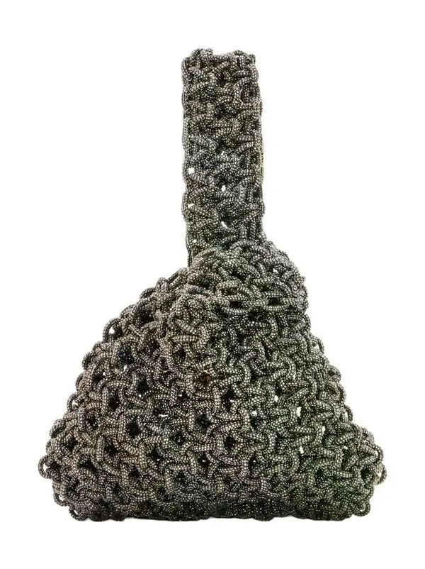 HIBOURAMA Niky Beaded Tote Bag - Grey