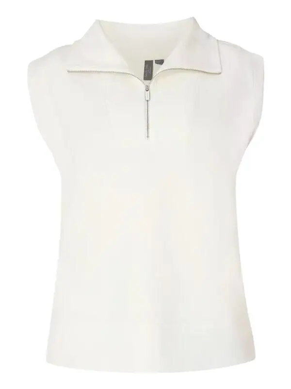 Sweaty Betty Sand Wash Quarter-zip Sleeveless Top - Neutrals