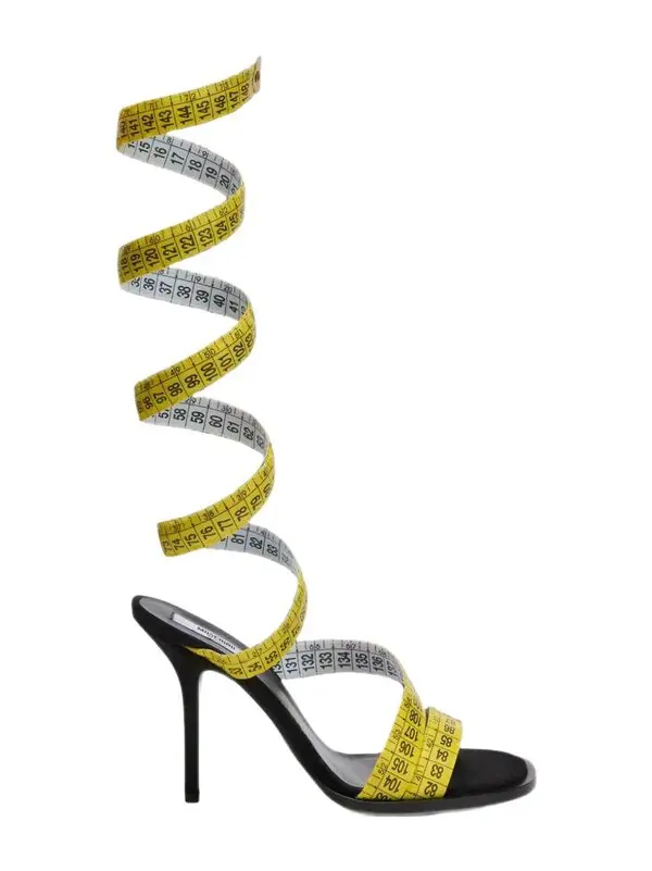 Moschino Spiral Strap Stiletto Sandals - Yellow