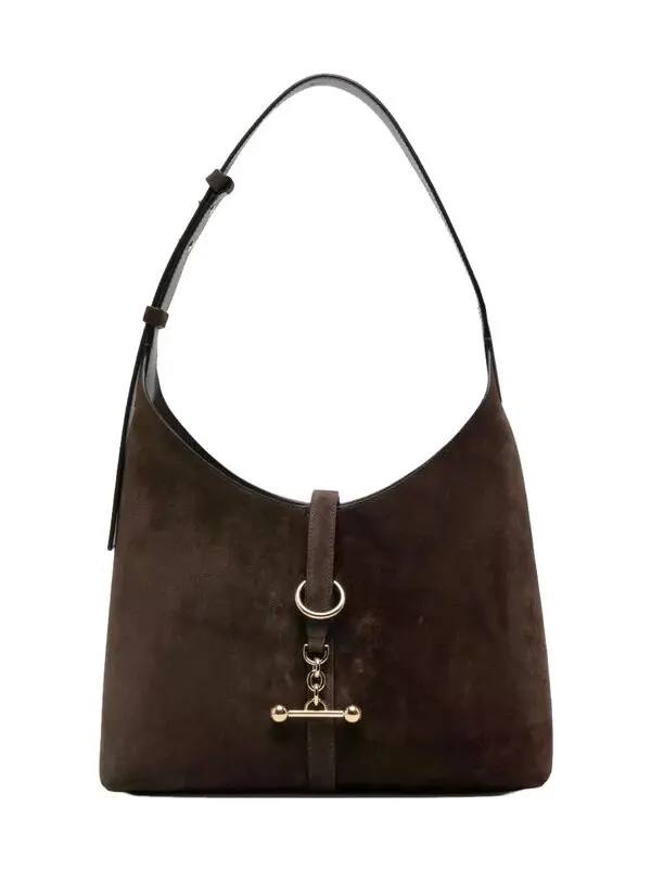 Strathberry Bar-detail Suede Shoulder Bag - Brown