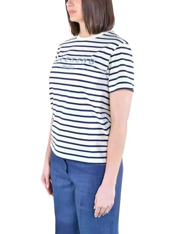 Max Mara Embroidered Stripe T-shirt - White