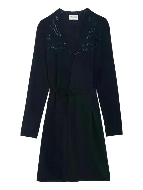 Zadig&Voltaire Daffy Cashmere Cardigan With Rhinestone Embellishments - Encre