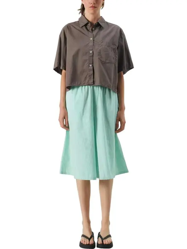 American Vintage Bailow Cropped Cotton Shirt - Brown