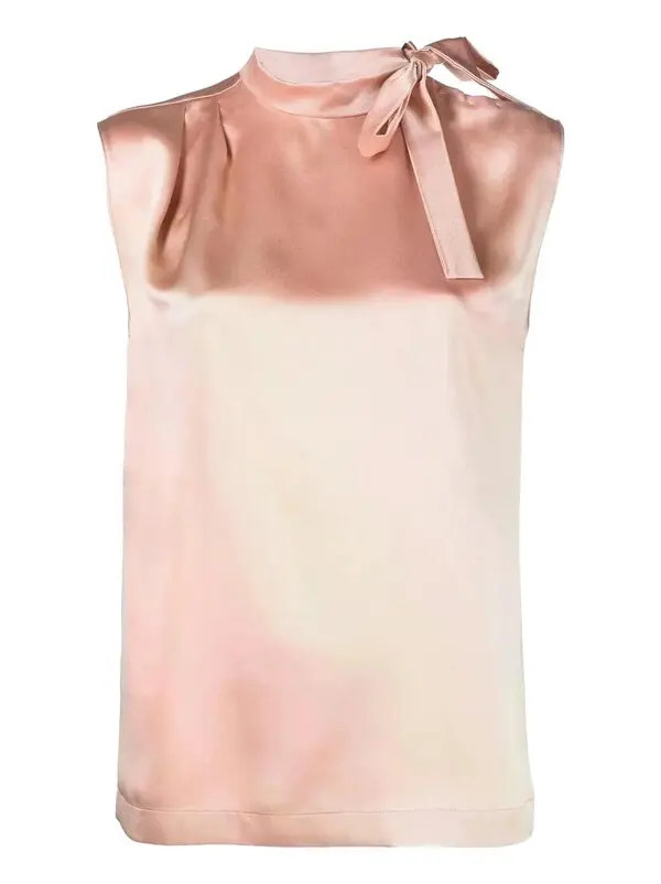 Alberta Ferretti Pussy-bow Silk Blouse - Orange