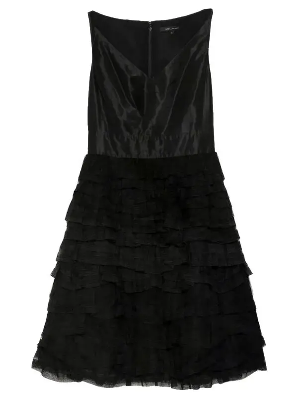 Marc Jacobs Tiered Tulle V-neck Dress - Black