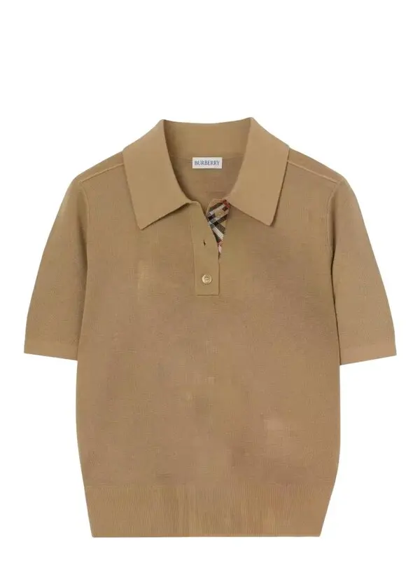 Burberry Wool Polo Shirt - Neutrals