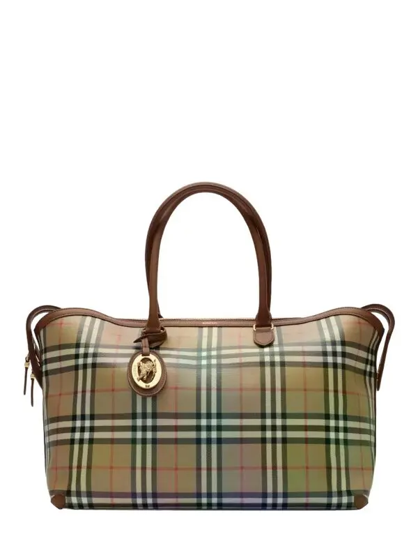 Burberry Medium Check Zip Tote - Neutrals