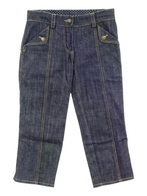 LOUIS VUITTON Monogram Print Straight Leg Jeans - Blue