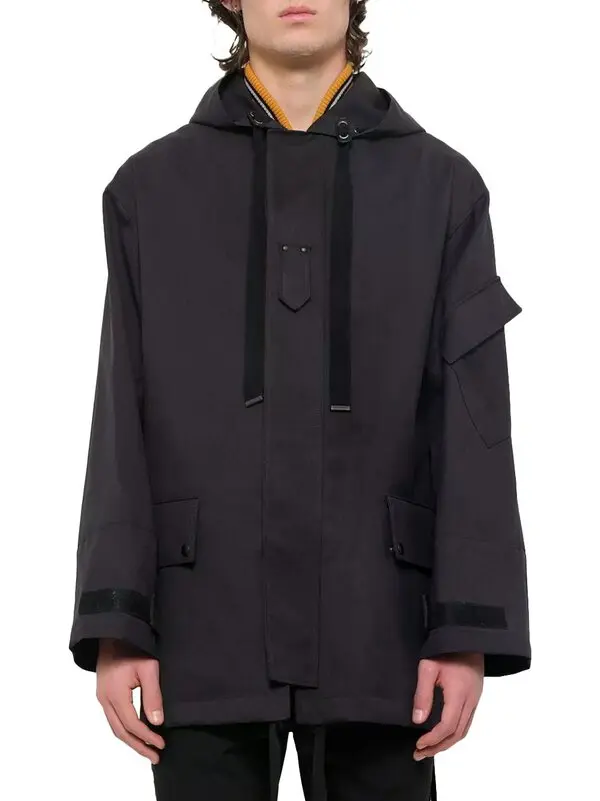 LANVIN Side-zip Hooded Parka - Blue