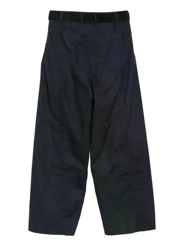 Plan C Belted Panelled Trousers - Blue