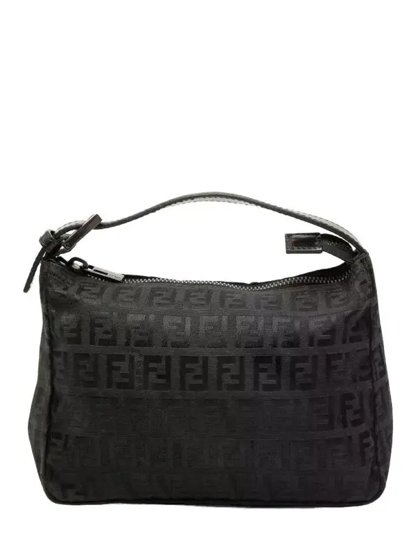 Fendi Zucchino Canvas Handbag - Black