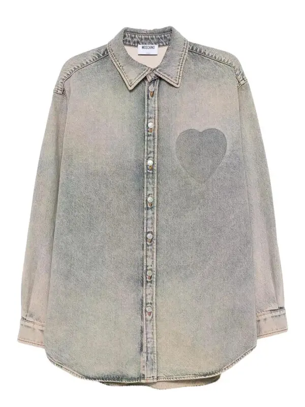 Moschino Heart-patch Shirt - Grey