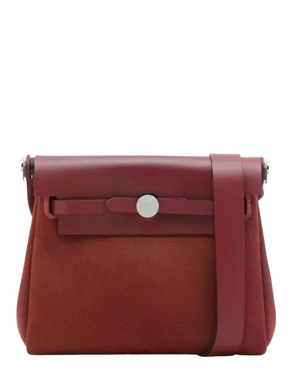 Hermès Military Toile And Vache Hunter Herbag Zip 20 Crossbody Bag - Red