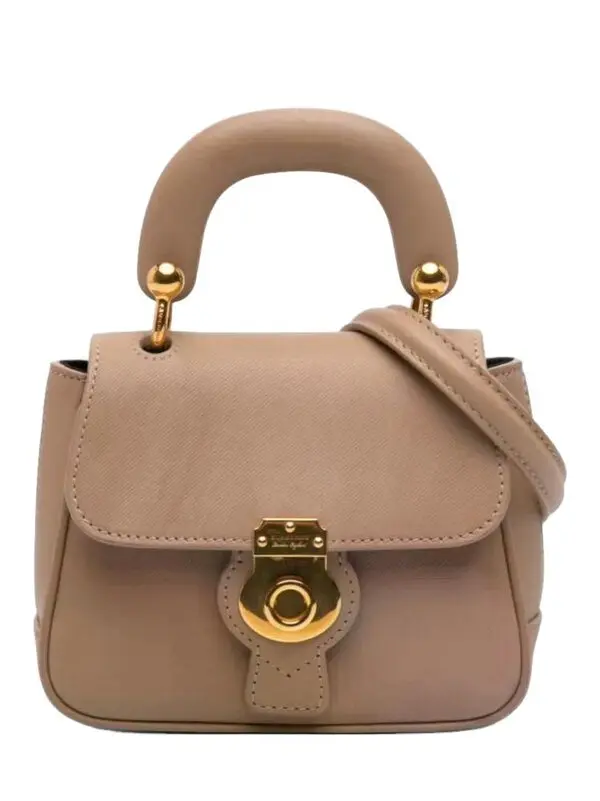 Burberry Mini Trench Calfskin Dk88 Top Handle Bag Satchel - Neutrals