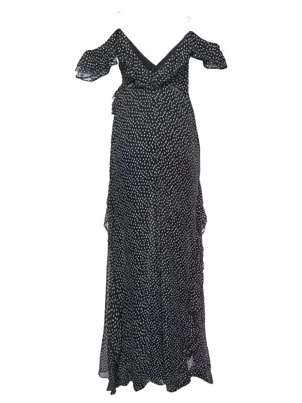 Simkhai Speckle Print Ruffled Maxi Dress - Black