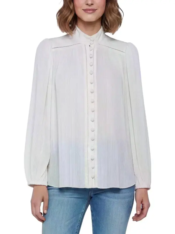 Zimmermann High-neck Long-sleeve Blouse - Neutrals