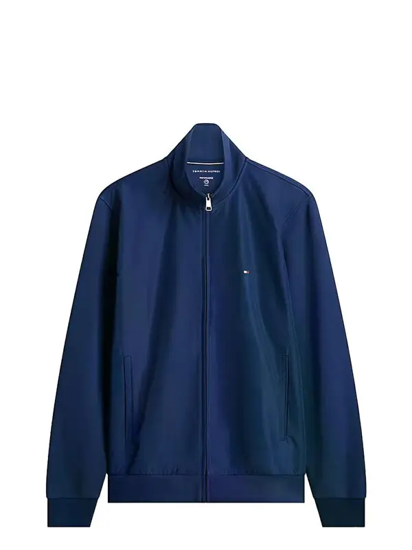 Tommy Hilfiger Essential Logo-embroidered Zip-up Sweatshirt - Blue