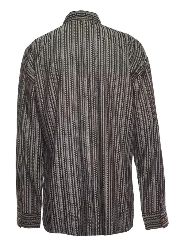Versace Greca Striped Shirt - Black