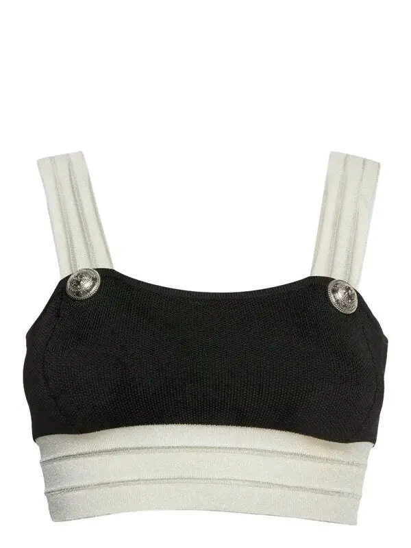 Balmain Knitted Bralette Top - Black