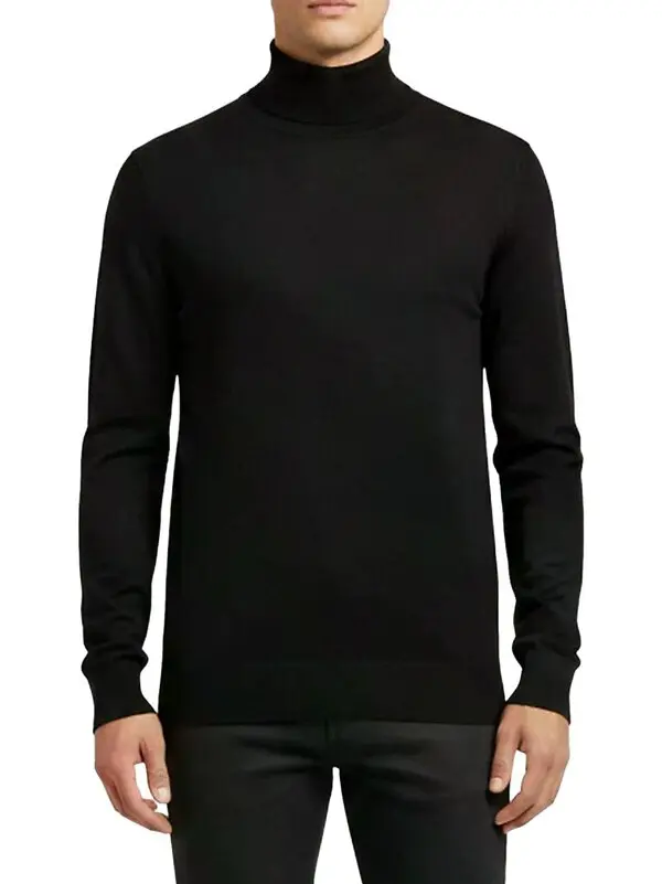 Dolce & Gabbana Logo-embroidered Wool Roll Neck Sweater - Black