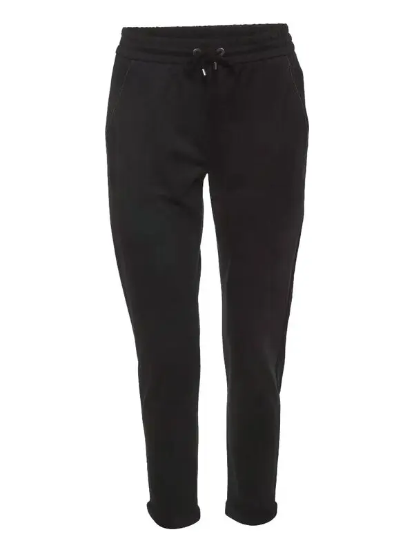 Brunello Cucinelli Jersey Drawstring Trousers - Black