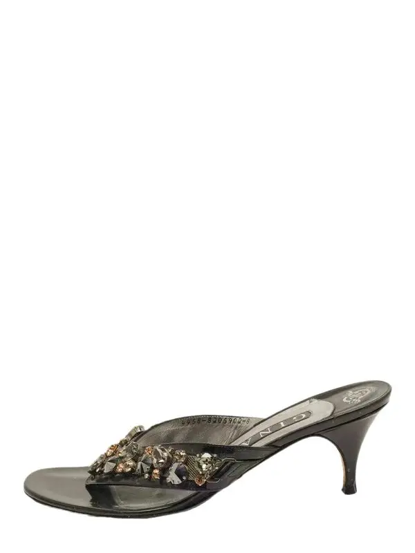 GINA Crystal Embellished Heeled Sandals - Black