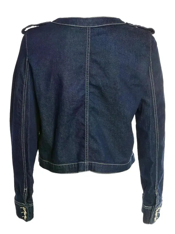 Emporio Armani Denim Jacket With Contrast Stitching - Blue