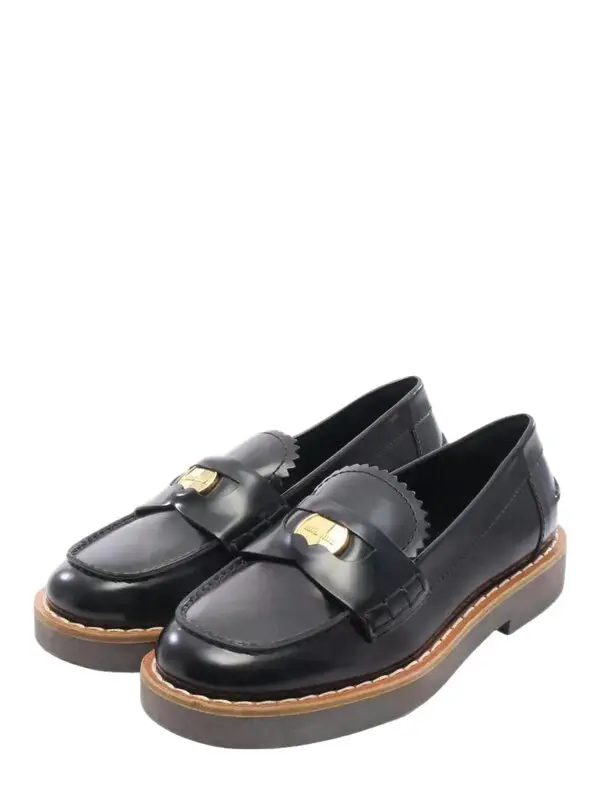 Miu Miu Leather Penny Loafers - Black