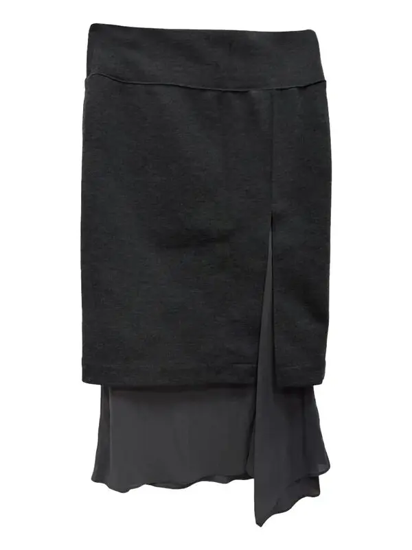 Brunello Cucinelli Layered Pencil Skirt - Grey