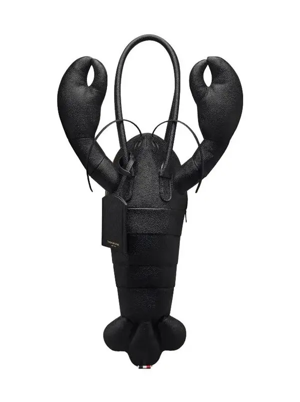 Thom Browne Lobster Motif Leather Tote Bag - Black