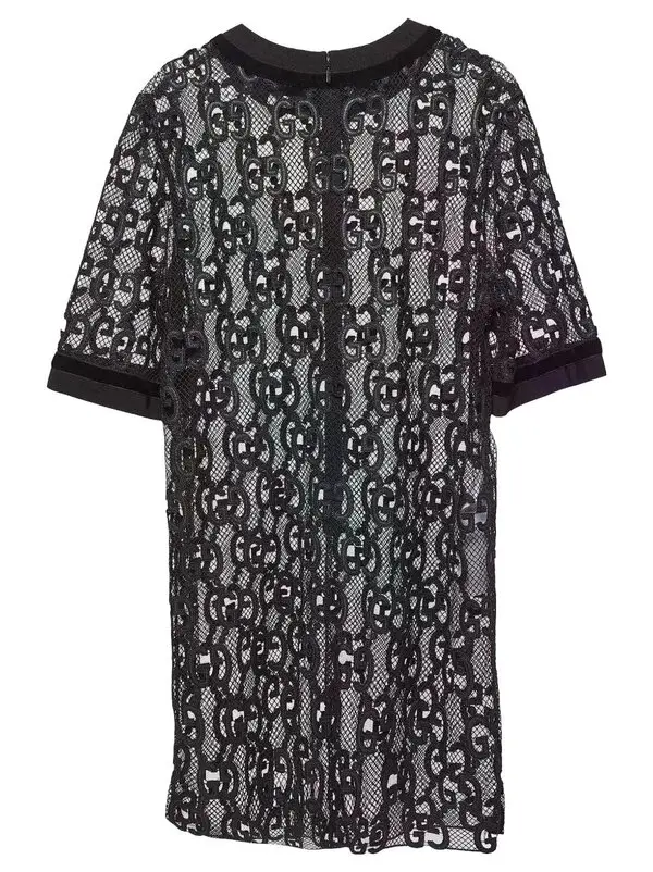 Gucci Lace-logo Dress - Black