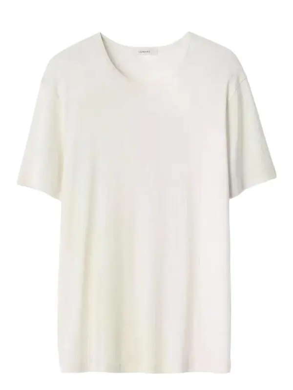 LEMAIRE Scoop-neck T-shirt In Ribbed Jersey - White