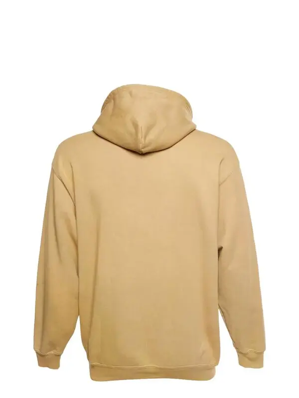 Balenciaga Logo Print Cotton Hoodie - Neutrals