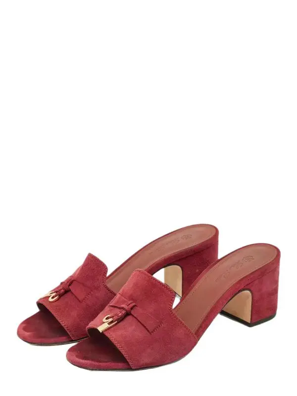 Loro Piana Summer Charms Walk Suede Sandals - Red