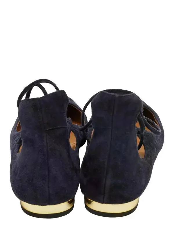 AQUAZZURA Christy Lace-up Flat Pumps - Blue