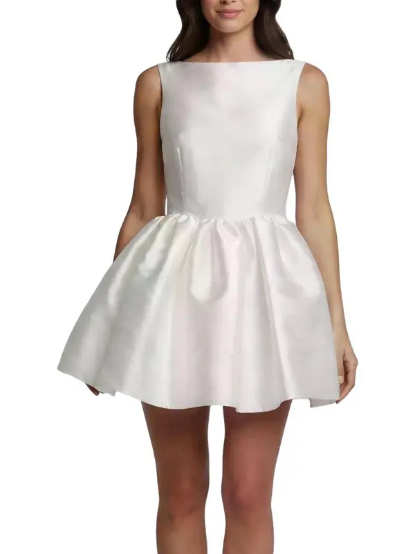 Solace London Flared Sateen Mini Dress - White
