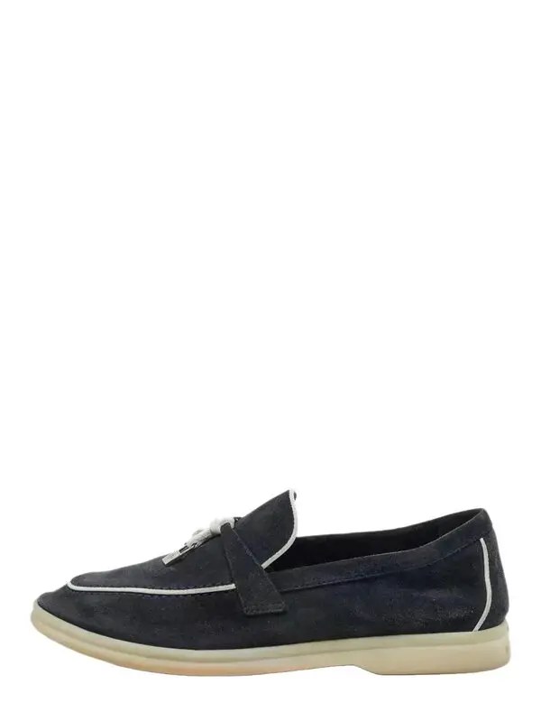 Loro Piana Summer Charms Walk Suede Loafers - Blue
