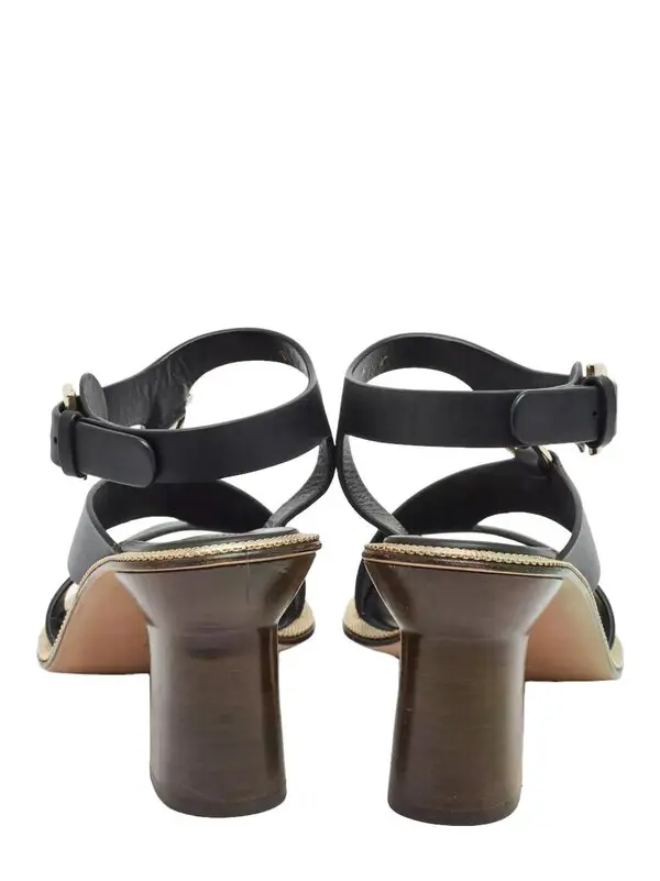 FERRAGAMO Gancini Motif Buckle-strap Sandals - Black