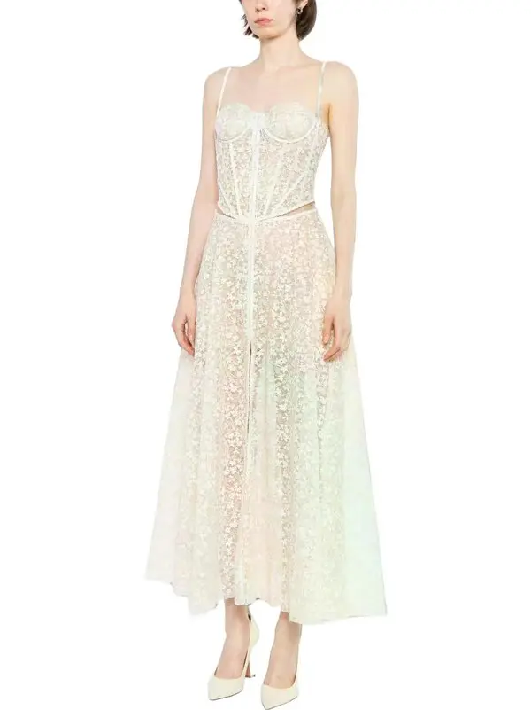 MONTSAND Mina Dress In Ivory White Floral Lace - Neutrals