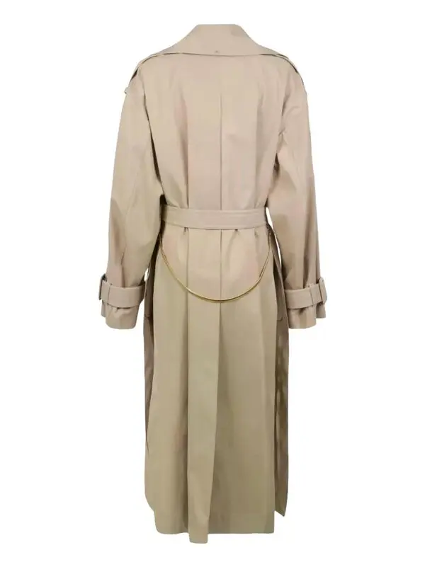 Sportmax Double-breasted Belted Trench Coat - Neutrals