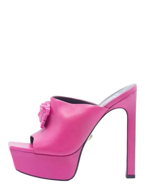 Versace La Medusa Plaque Mules - Pink