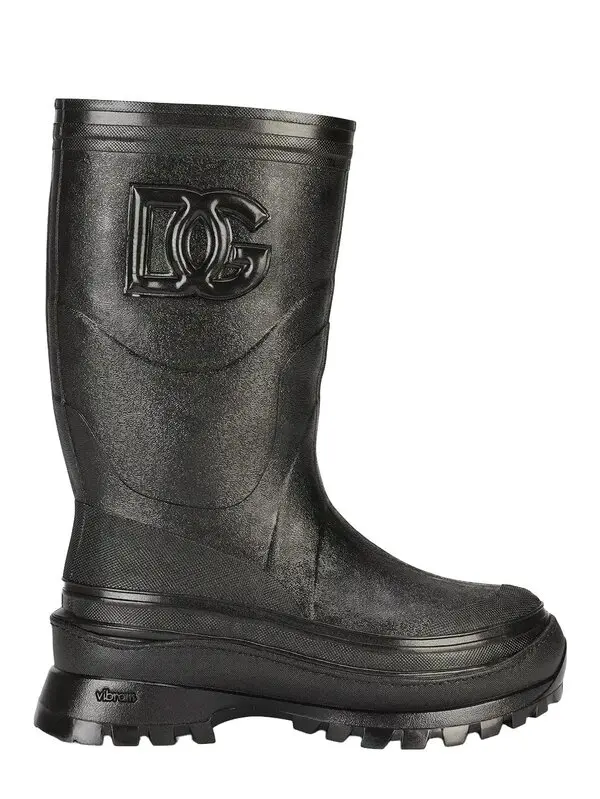 Dolce & Gabbana Embossed Logo Boots - Black
