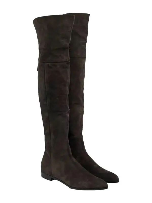 Prada Suede Over-the-knee Boots - Brown