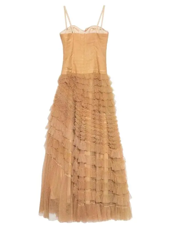 Dior Strapless Ruffled Gown - Neutrals