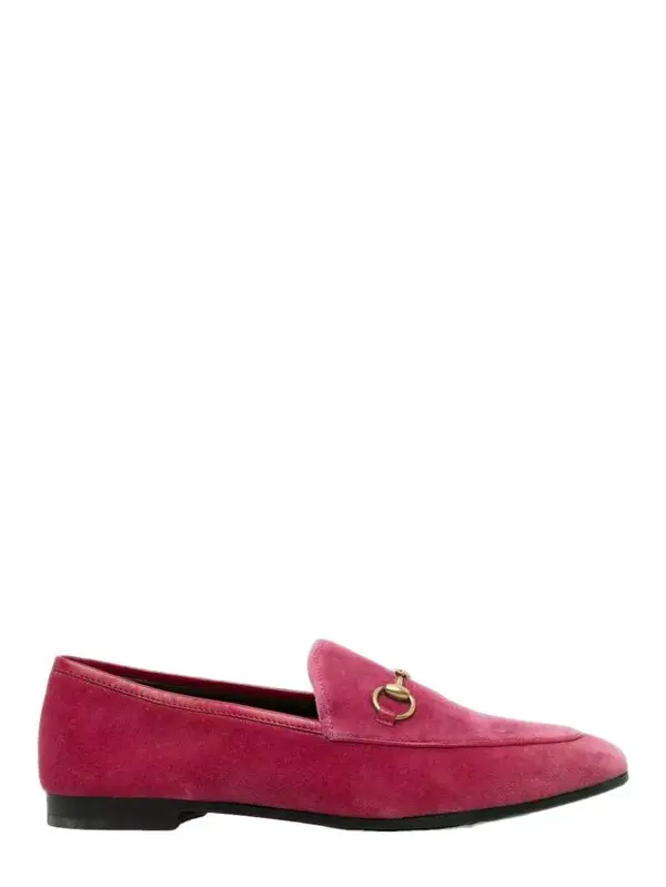 Gucci Jordaan Horsebit Velvet Loafers - Pink