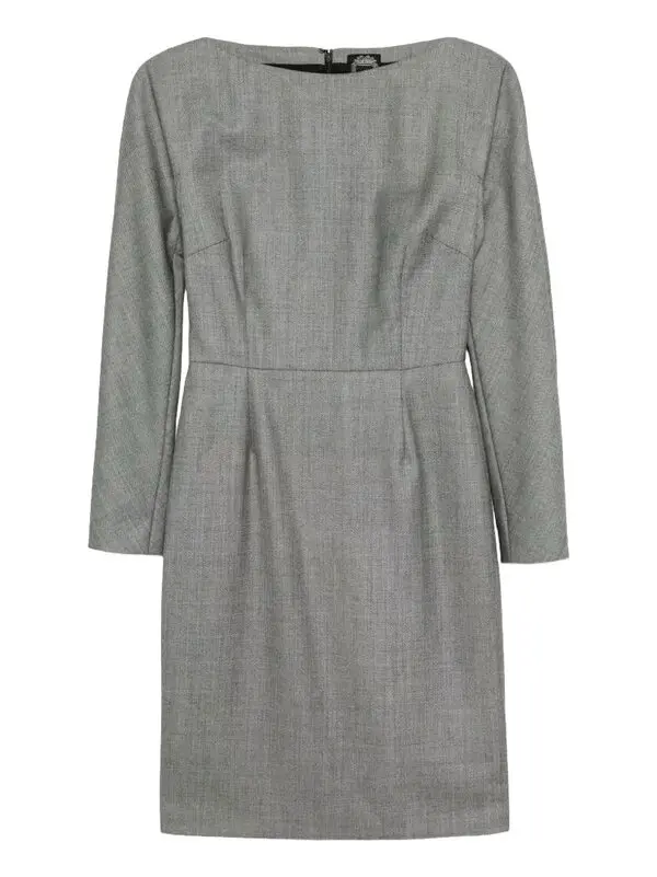 Dior Boat-neck Long-sleeve Dress - Grey