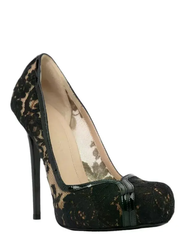 Alexander McQueen Lace Overlay Pumps - Black