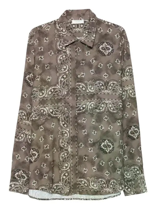 YES LONDON Paisley-pattern Long-sleeves Shirt - Brown