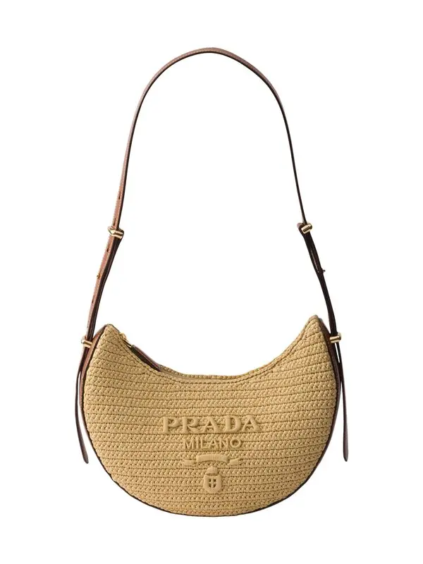 Prada Arqué Crochet Shoulder Bag - Neutral